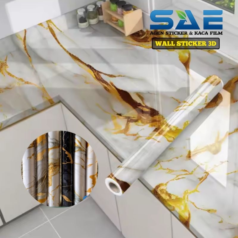 Jual Wallpaper Sticker Dapur Pvc Marmer 3D Anti Minyak Panas Api ...