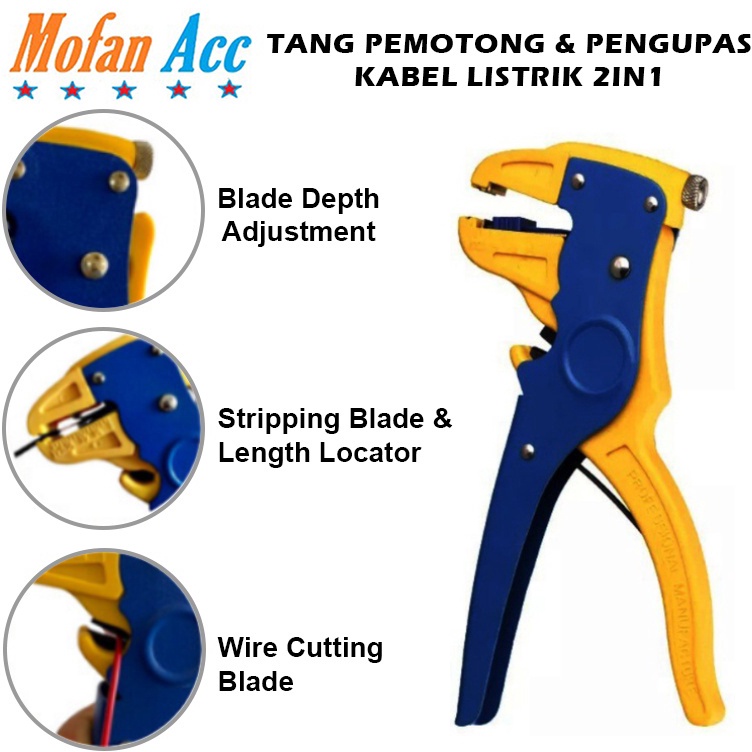 Jual Pusat Hemat Tang Pengupas dan Pemotong Kabel Listrik 2in1 Alat ...