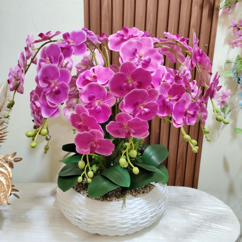 Jual BUNGA ANGGREK 16 CABANG ARTIFICIAL DEKORASI MEJA | Shopee Indonesia