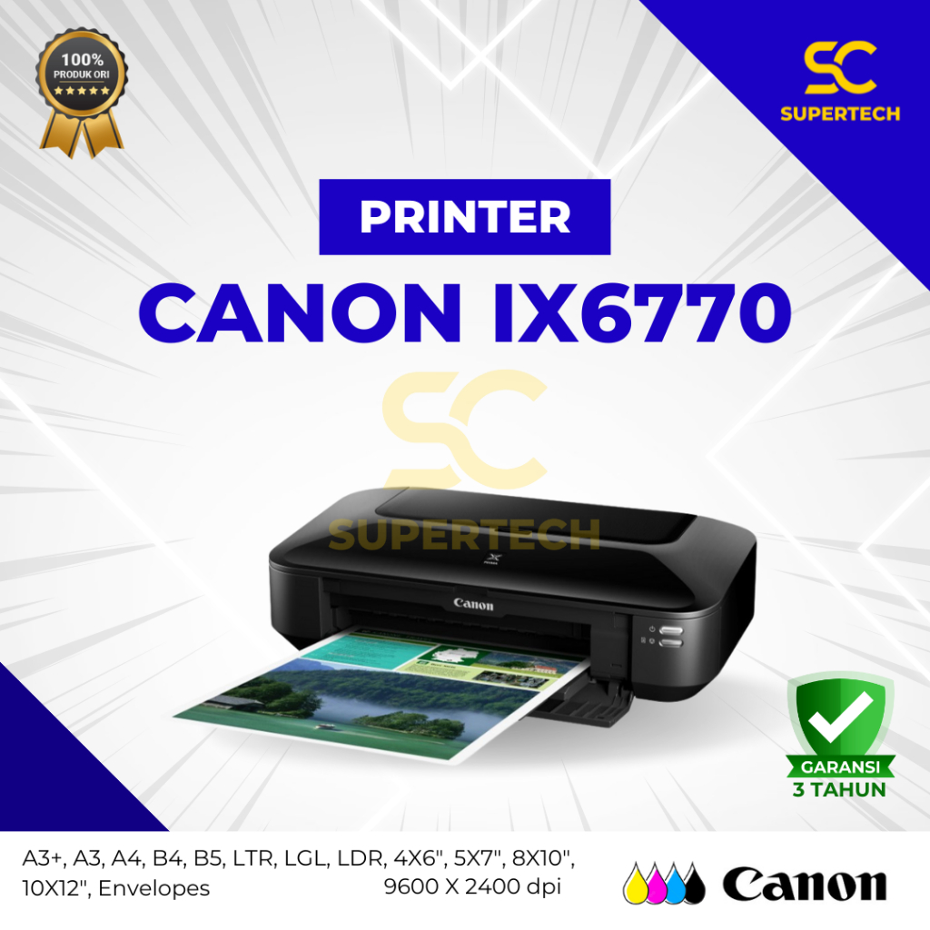 Jual Printer Canon Pixma IX6770 A3 Original Garansi Resmi 3 Tahun ...