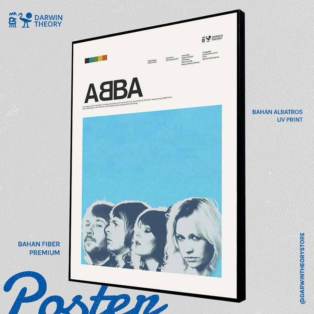 Jual Poster Hiasan Dinding Premium - ABBA - Frameblock aesthetic ...