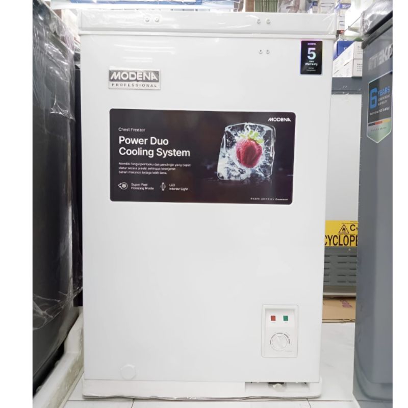 Jual CHEST FREEZER MODENA MD 0110 MLWH 100 LITER | Shopee Indonesia