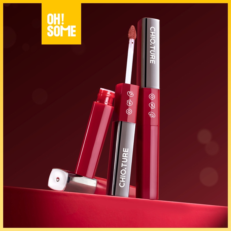 Jual OHSOME-CHIOTURE·DOUBLE-END LIP GLAZE/Lip gloss/lip cream | Shopee ...