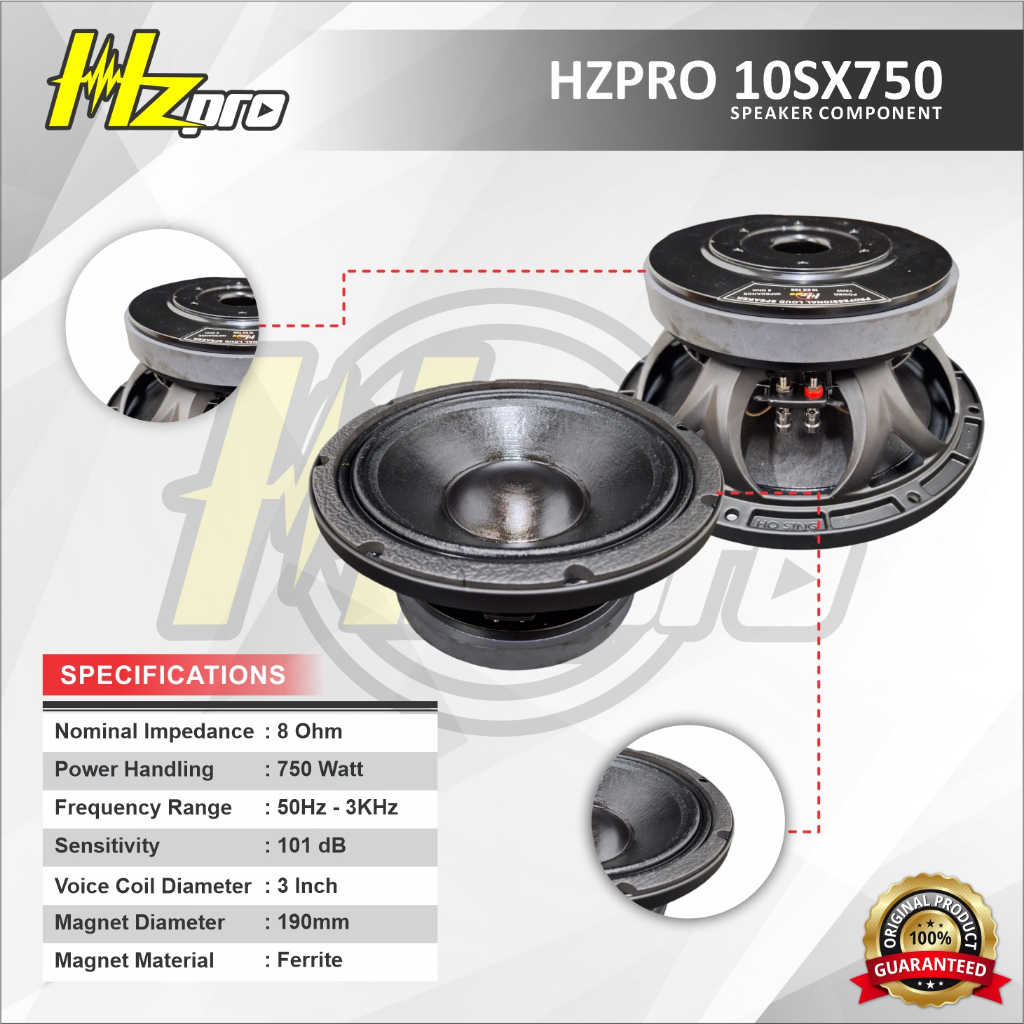 Jual SPEAKER HZ PRO 10SX750 ORIGINAL | Shopee Indonesia