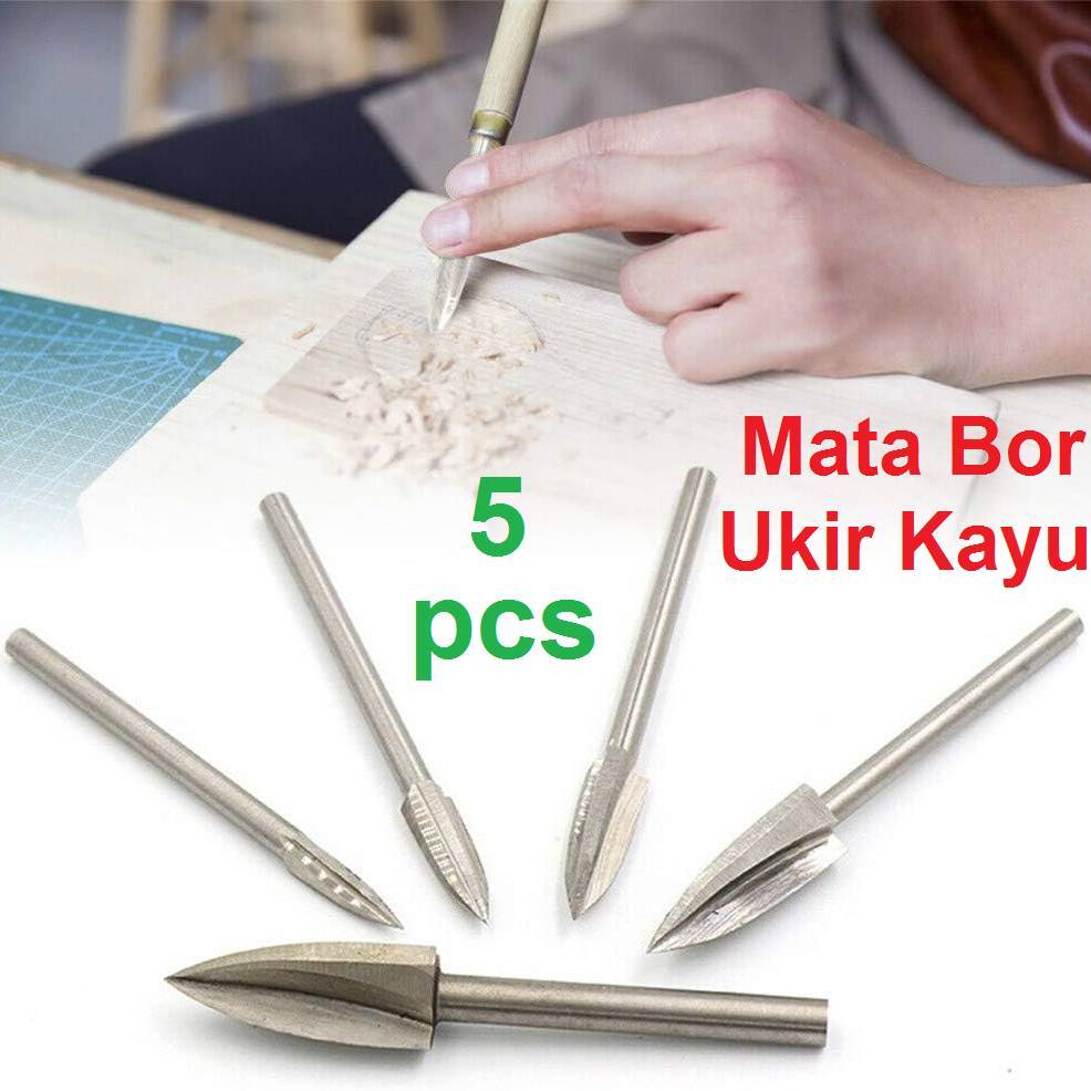 Jual 5pcs Mata Bor Ukir Kayu Elektrik Alat Wood Carving Drill Bit ...