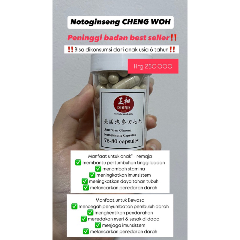 Jual Notoginseng Capsule cheng woh (PO PENANG) | Shopee Indonesia