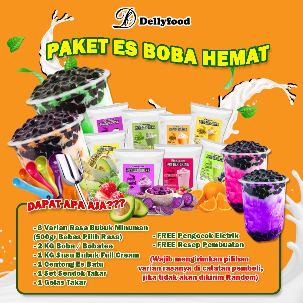 Jual Dellyfood Paket Usaha Es Boba Hemat Powder Drink / Minuman ...