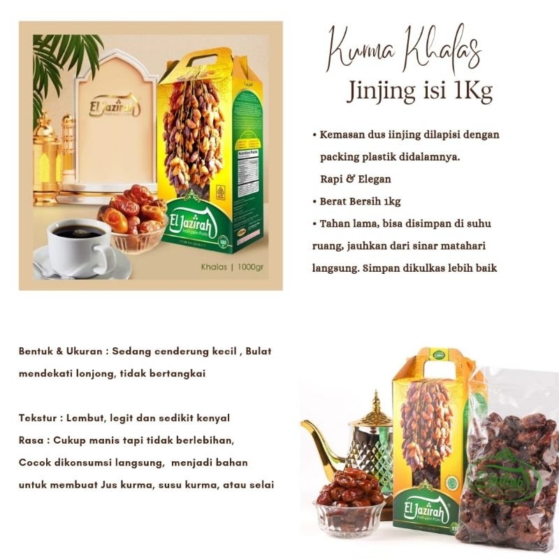 Jual Kurma Khalas Eljazirah 1kg | Shopee Indonesia