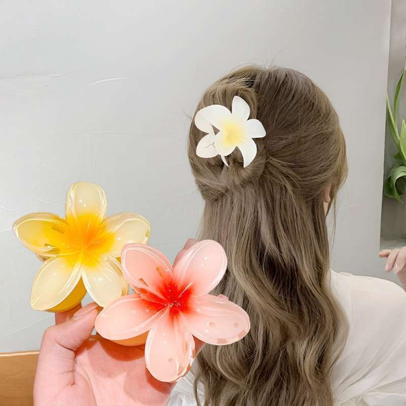 Jual Jepitan Rambut Cantik Model Bunga Kamboja Hair Clip Bunga Bali ...