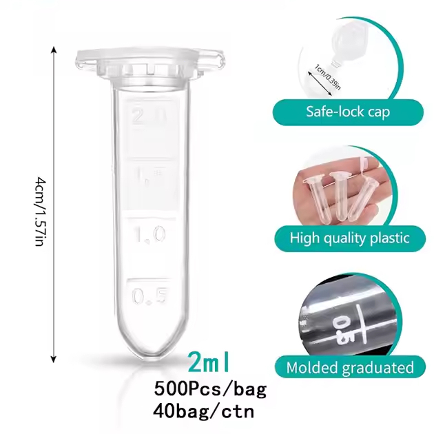 Jual PCR Tube 500pcs Eppendorf Tube 2ml Centrifuge Tube Sample Cup ...