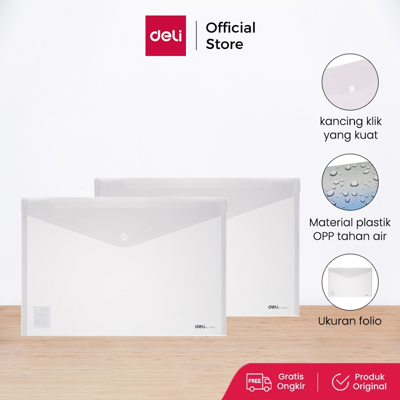 Jual Deli File Bag / Map Transparan Bahan PP Ukuran Folio Kualitas ...