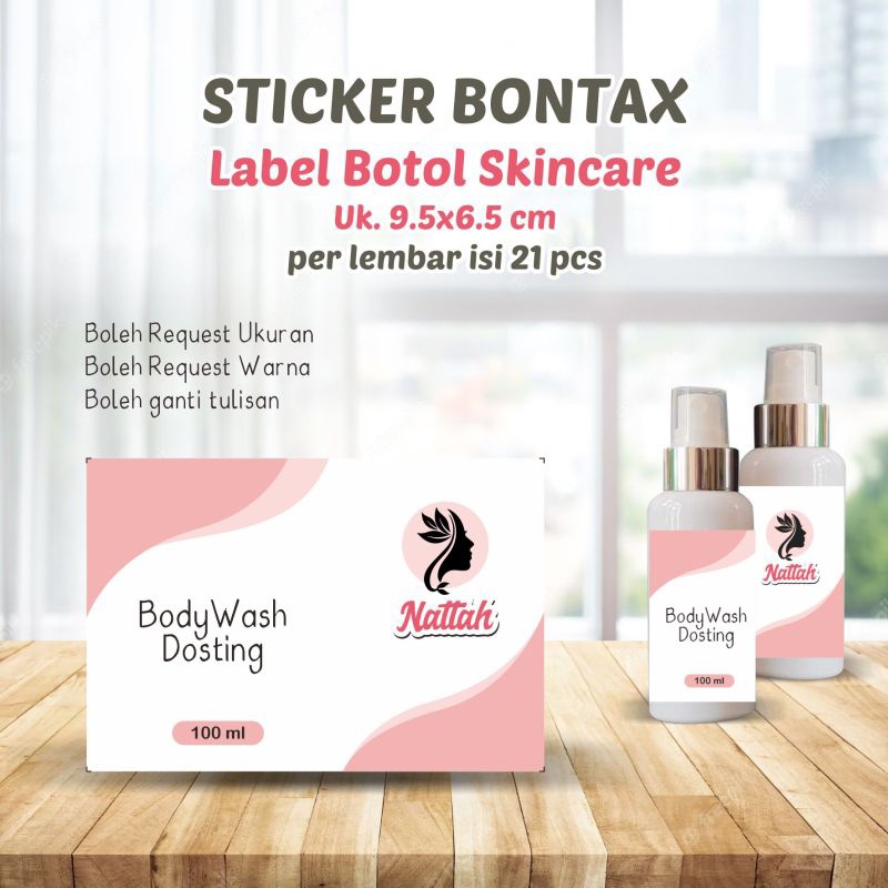 Jual Isi 21 Sticker skincare botol, custom desain, bontax | Shopee ...