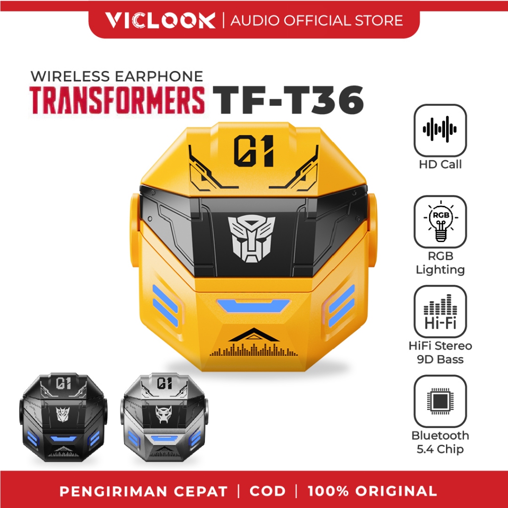 Jual VICLOOK X Transformer TF-T36 Wireless Earphone Headset Bluetooth 5 ...