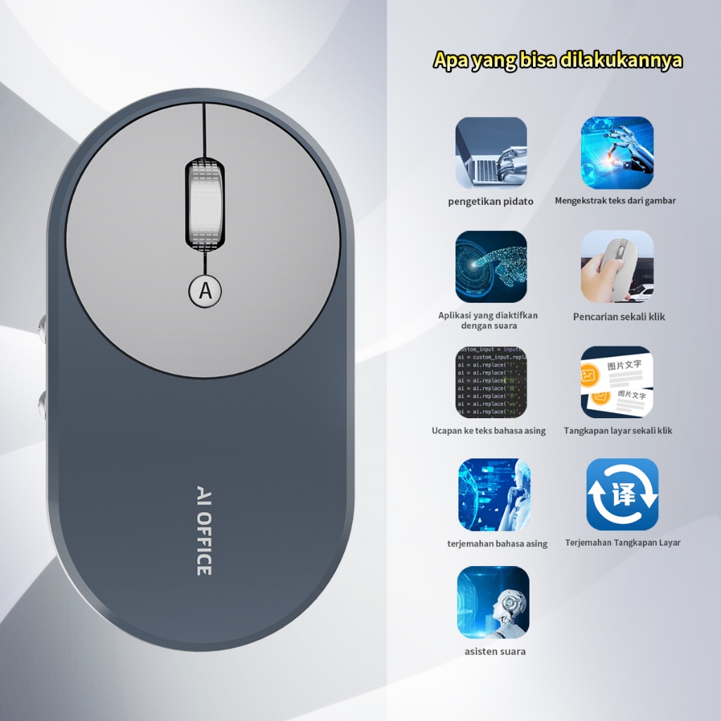 Jual RULINK R011 Mouse AI Cerdas Pengenal Suara Wireless and bluetooth ...