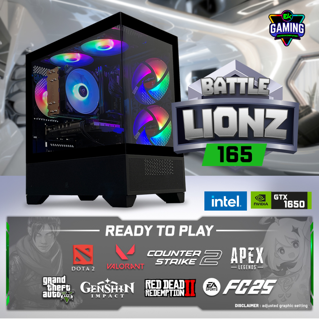 Jual PC Rakitan EK Gaming BattleLionz 165 - Core i3 GTX 1650 - Enter ...