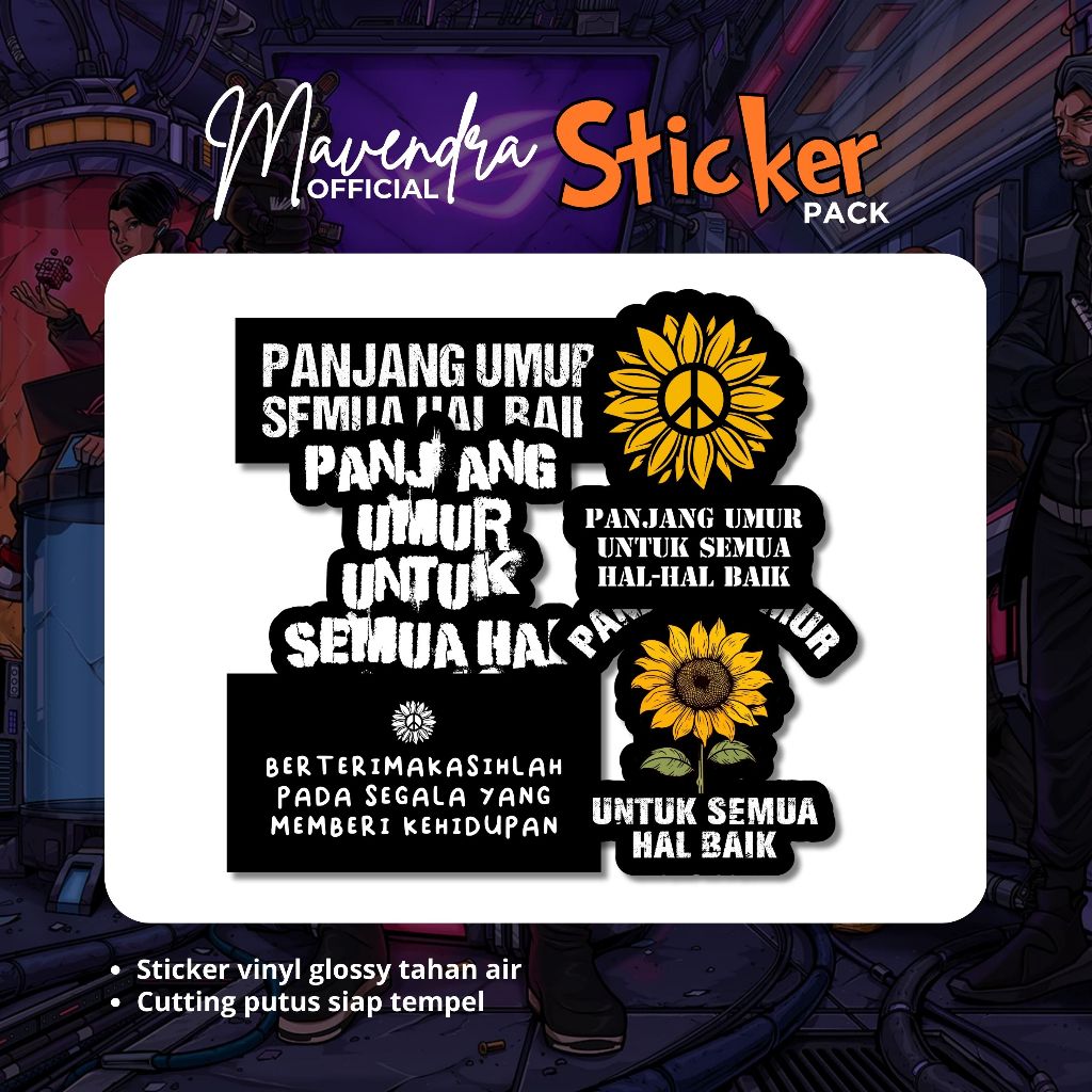 Jual Sticker Pack Panjang Umur Semua Hal Baik Dapat 5 Pcs Tahan Air ...