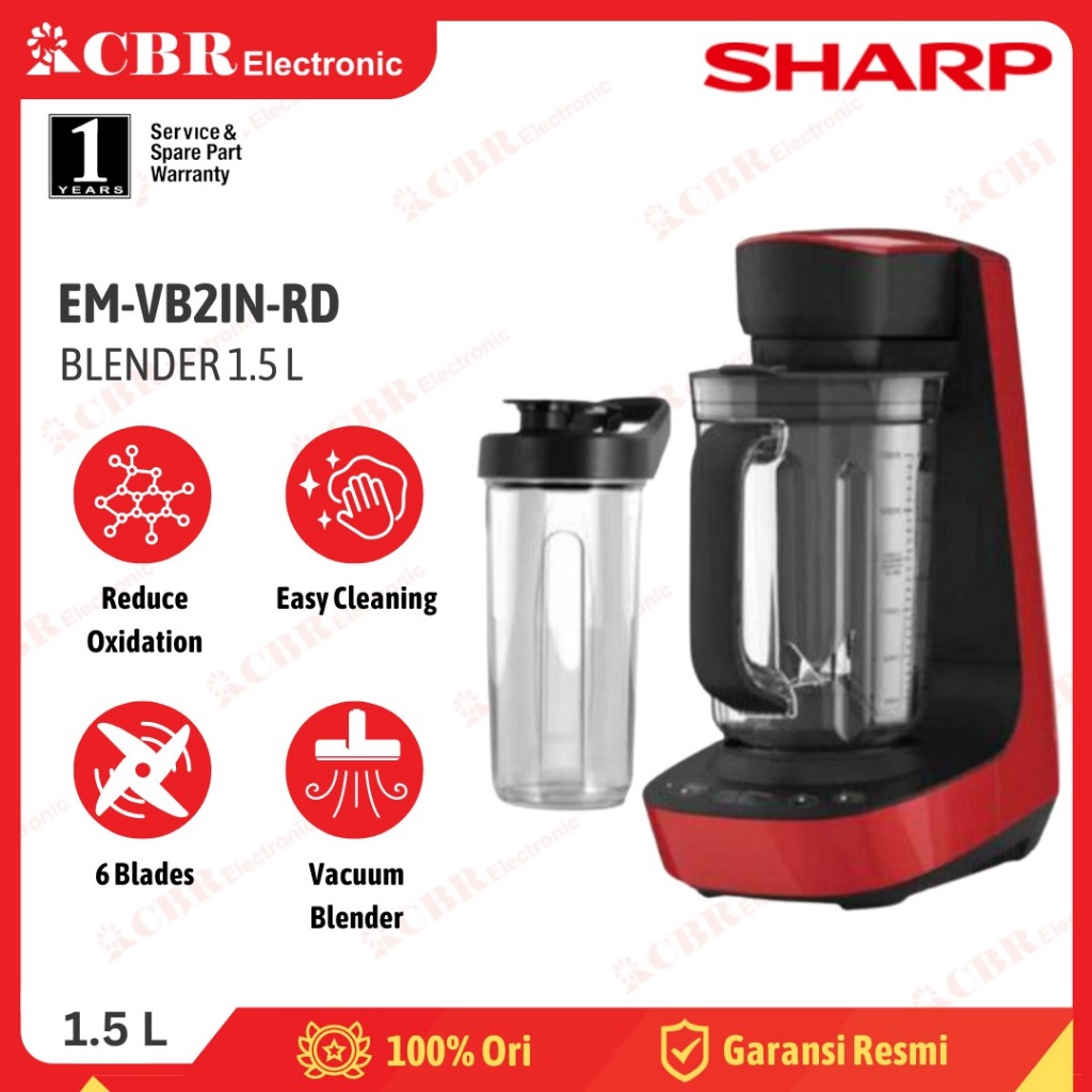 Jual Vacuum Blender SHARP EM-VB2IN-RD ( 1.5L ) | Shopee Indonesia