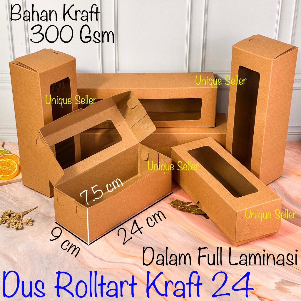Jual Dus Box Kotak Roll Tart 24x9x7.5 KRAFT Jendela FULL Laminasi 300 ...