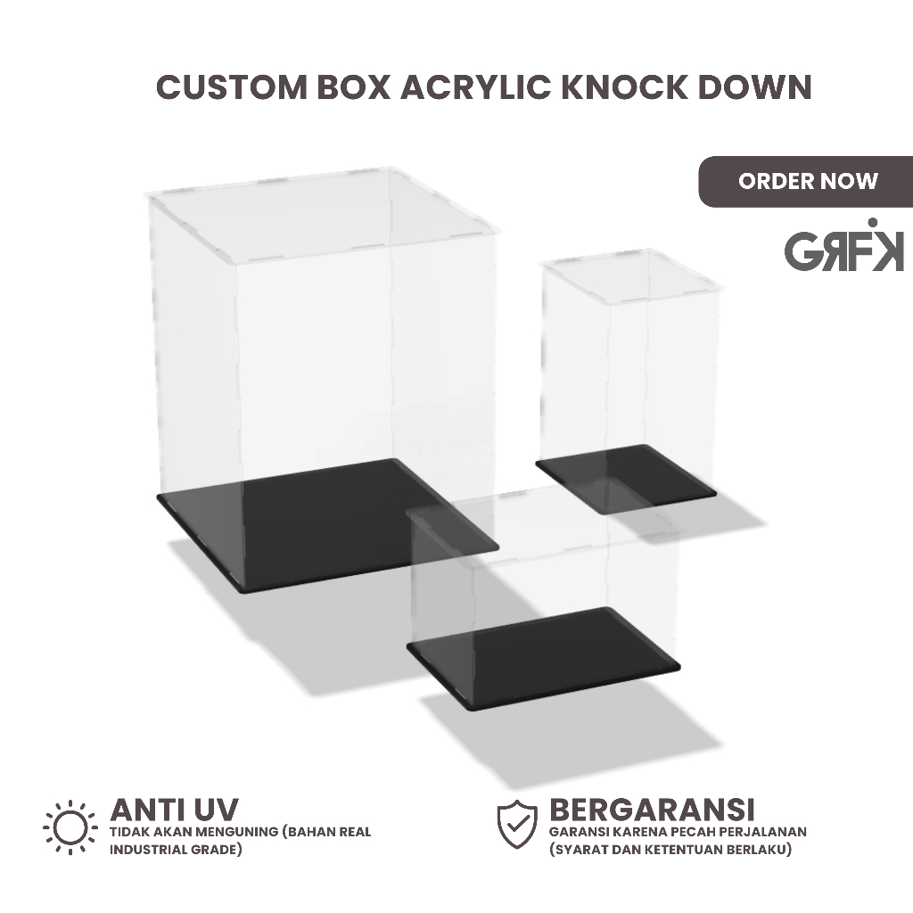 Jual Box acrylic/akrilik knockdown (BONGKAR PASANG) custom ukuran (top ...