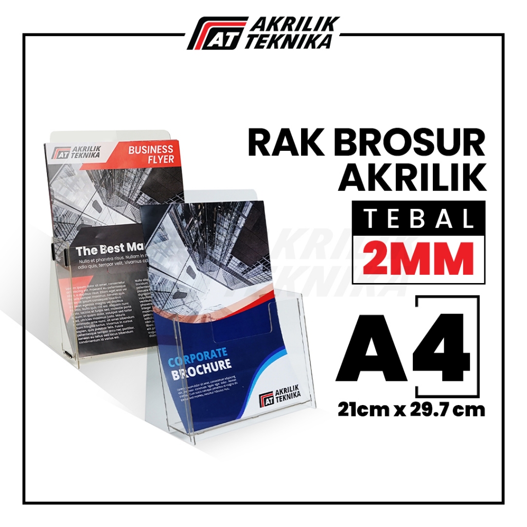 Jual Rak Brosur A4 Akrilik / Display Menu Meja / Acrylic Flyer Holder ...