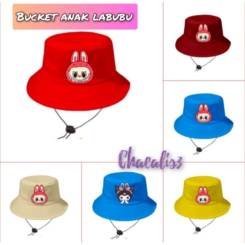 Jual Topi bucket anak labubu 2- 9 tahun / topi pantai topi karakter ...