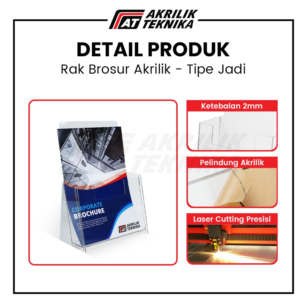 Jual Rak Brosur Akrilik A5 / Display Menu Meja / Acrylic Flyer Holder ...