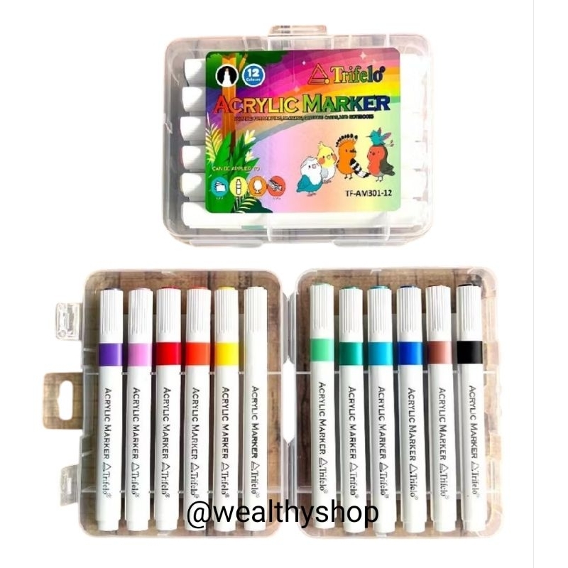 Jual Spidol Acrylic Trifelo Marker 12 Warna & 24 Warna | Shopee Indonesia