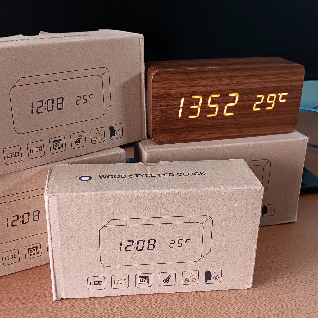 Jual Jam Meja Motif Kayu Digital Led Weker Motif Wood Alarm LED Clock ...