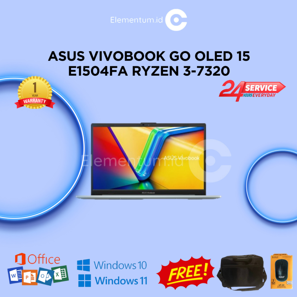 Jual ASUS VIVOBOOK GO OLED 15 E1504FA RYZEN 3-7320 | 8GB 256GB SSD 15,6 ...