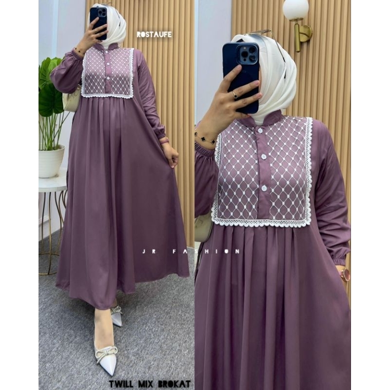 Jual MIDI DRESS YURA RAYON PREMIUM SET OUTER BURKAT MENYATU KEKINIAN ...