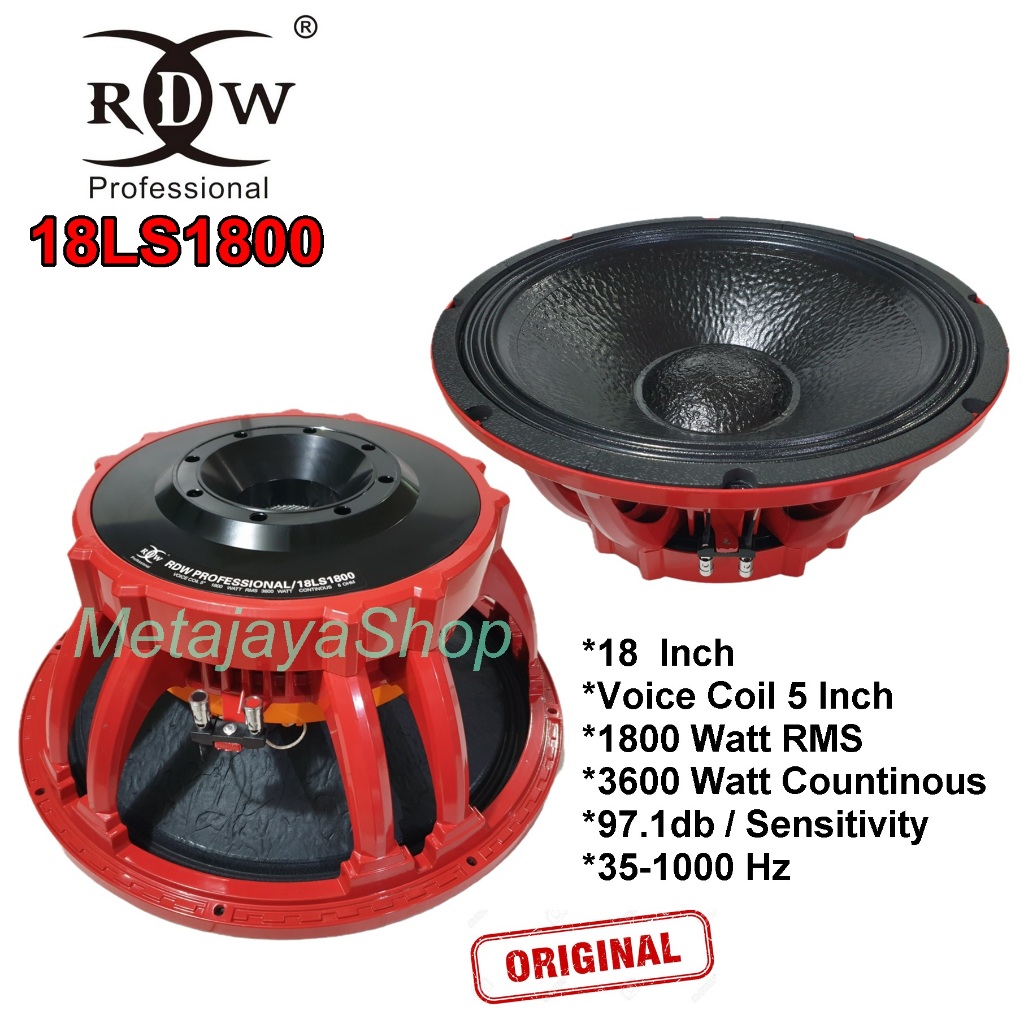 Jual Speaker Component RDW 18LS1800 1800 -3600 Watt Subwoofer 18 ...