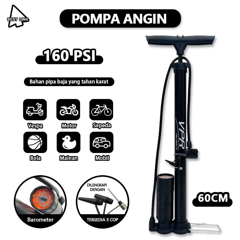 Jual Pompa Angin Sepeda Motor dan Mobil Tabung Meter /pompa ban ...