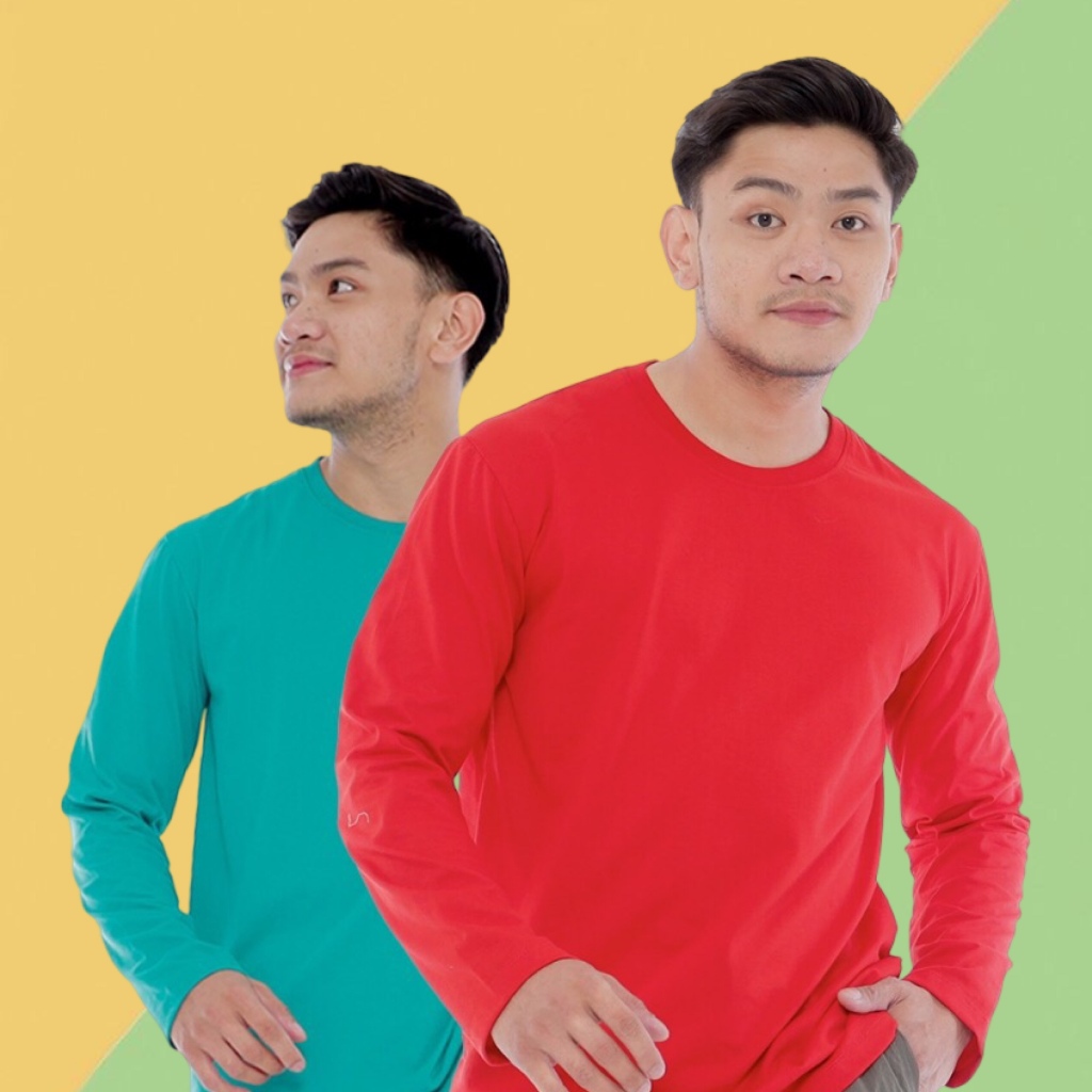 Jual KAOS POLOS LEHER BULAT LENGAN PANJANG PRIA DAN WANITA UNISEX BAHAN ...