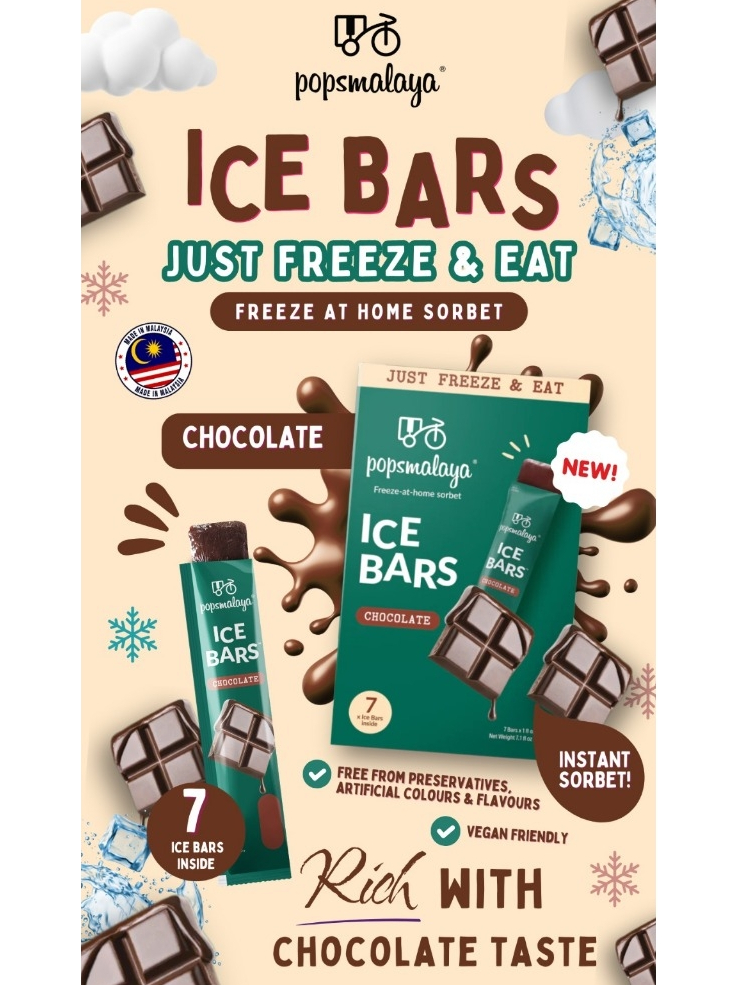 Jual Pop's Malaya Ice Bars Chocolate isi 7 stick (30ml x 7 Ice Bars) 210ml - Ice Bars Rasa ...