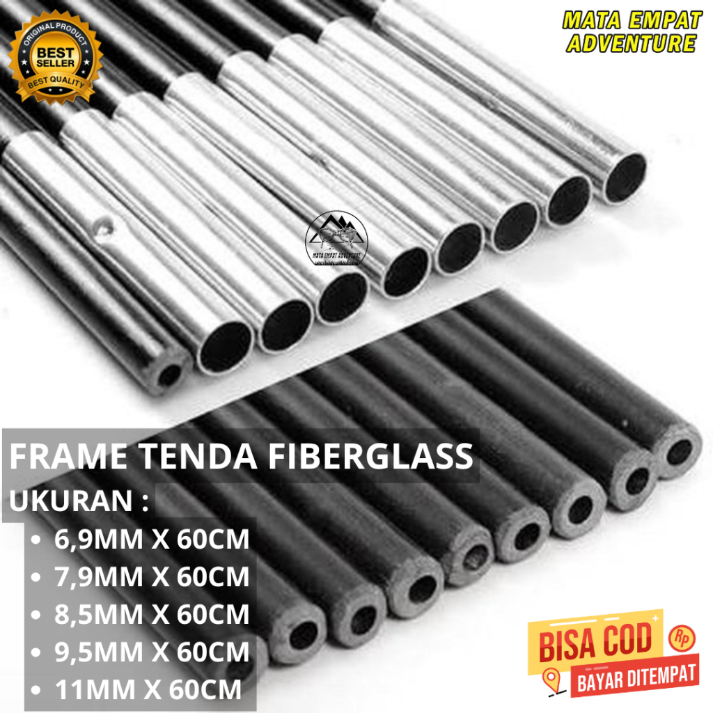 Jual FRAME TENDA FIBER ASLI UKURAN 6,9mm - 7,9mm - 8,5mm - 9,5mm - 11mm ...