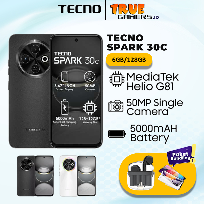 Jual TECNO SPARK 30C 6+6GB*+128GB, 120Hz Display, Sony 48MP Camera ...