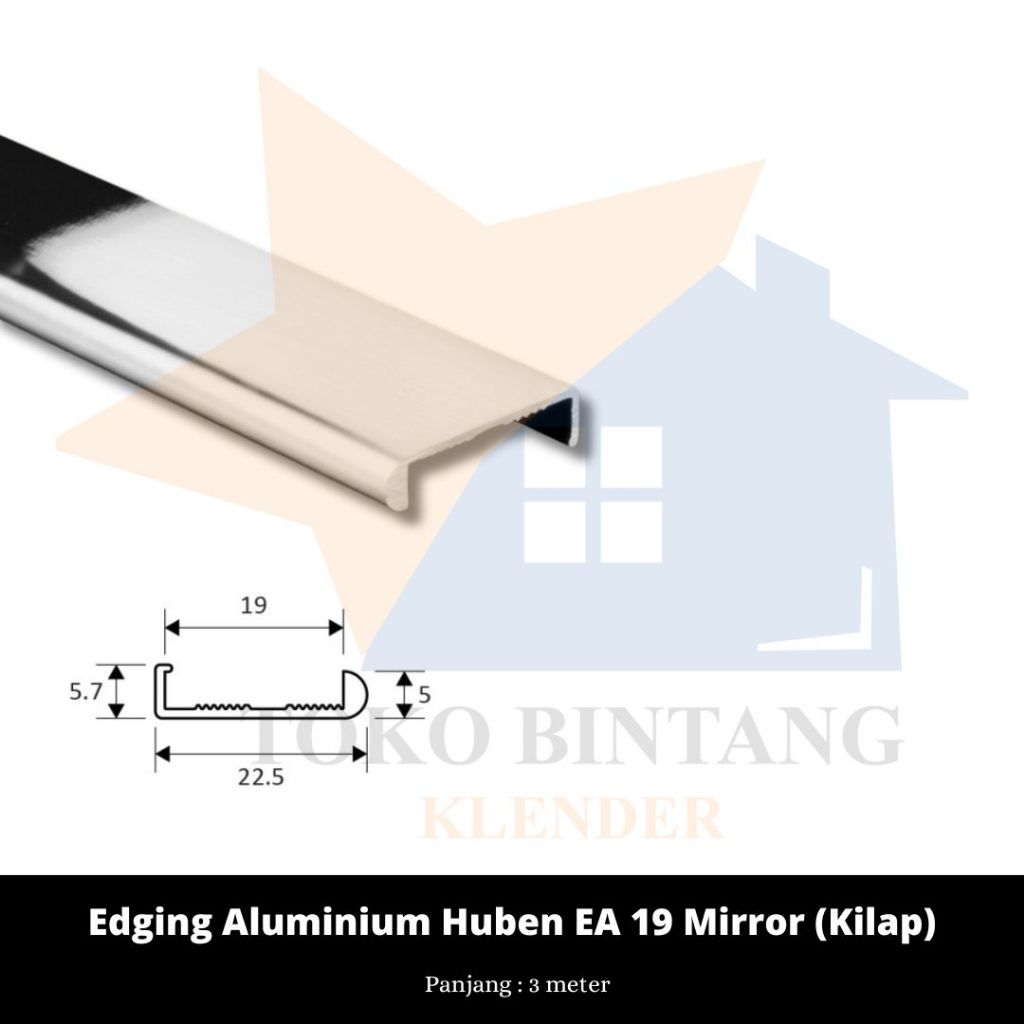 Jual Edging Aluminium Huben EA 19 Mirror (Kilap) | Shopee Indonesia