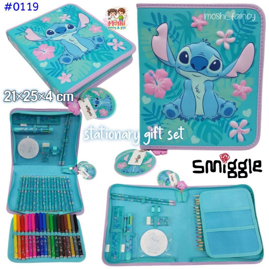 Jual Smiggle Midi Zip Kit Stationary Gift Set Disney Stitch / Pencil ...