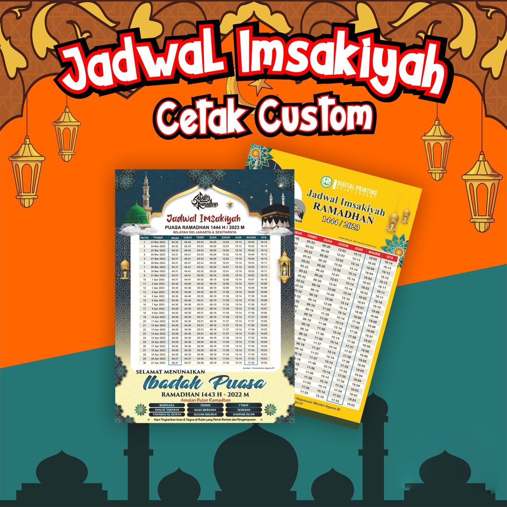 Jual Custom Cetak Jadwal Imsak Ramadhan FREE TEMPLATE -Brosur A5 Imsak Cetak Cepat | Shopee ...