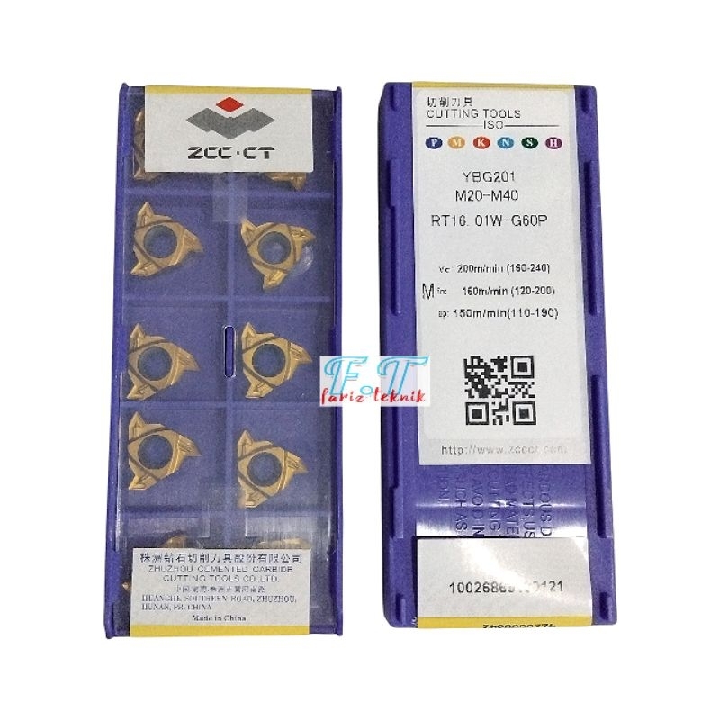 Jual insert bubut ulir drat luar MMT 16ER RT16 01.W - G60P ZCC.CT 1box ...