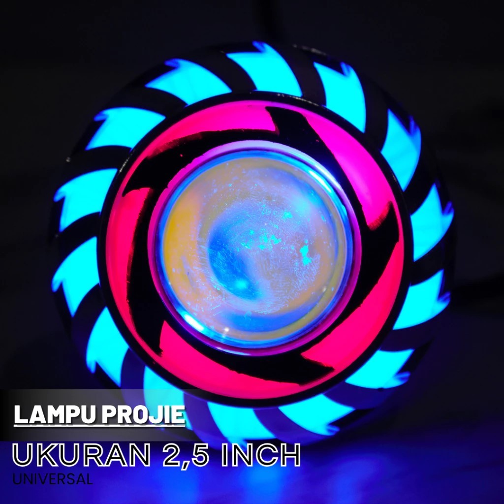 Jual ampu Motor Projie Xcase 2,5Inch Model Sabit Bulat Lampu Depan ...