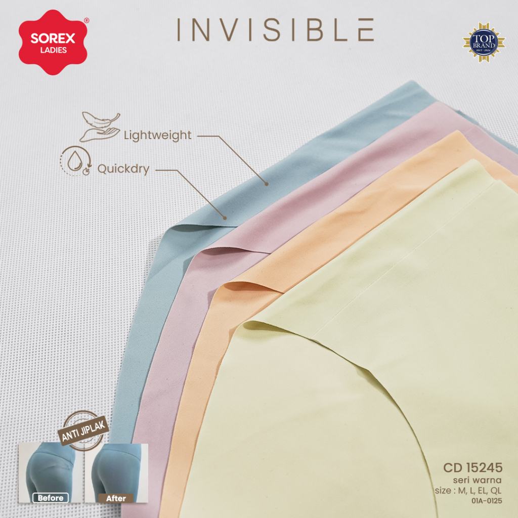 Jual Sorex (3pc, 6pc, 12pc) CD/Celana Dalam Wanita 15245 Seamless Midi Ringan Adem Lembut ...