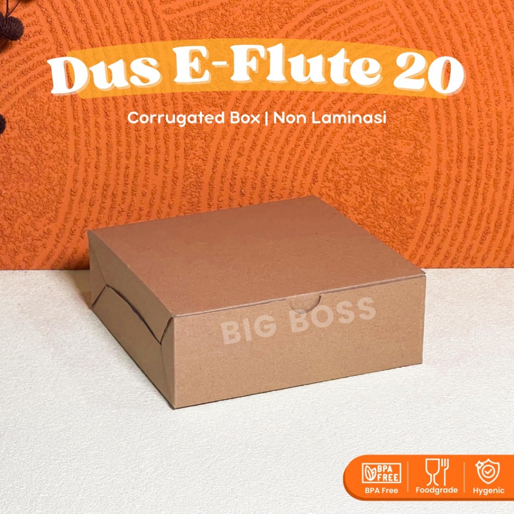 Jual [E-FLUTE] Box Kraft E-Flute Coklat Souvenir Hampers Corrugated ...