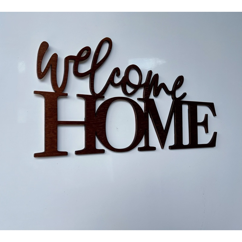 Jual Hiasan Tulisan Cutting "Welcome Home" Bahan Plywood 5mm | Shopee ...