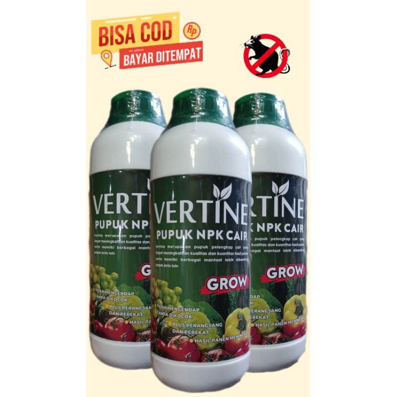 Jual pupuk NPK cair VERTINE grow 1 LITER 100% ORIGINAL | Shopee Indonesia