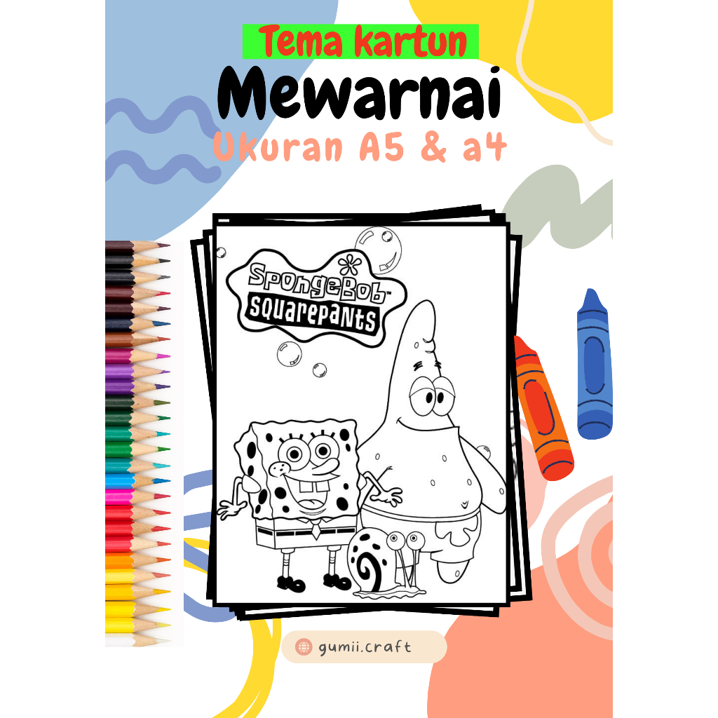 Jual LEMBAR KERTAS MEWARNAI (TEMA KARTUN )ANAK UNTUK PAUD TK UKURAN ...