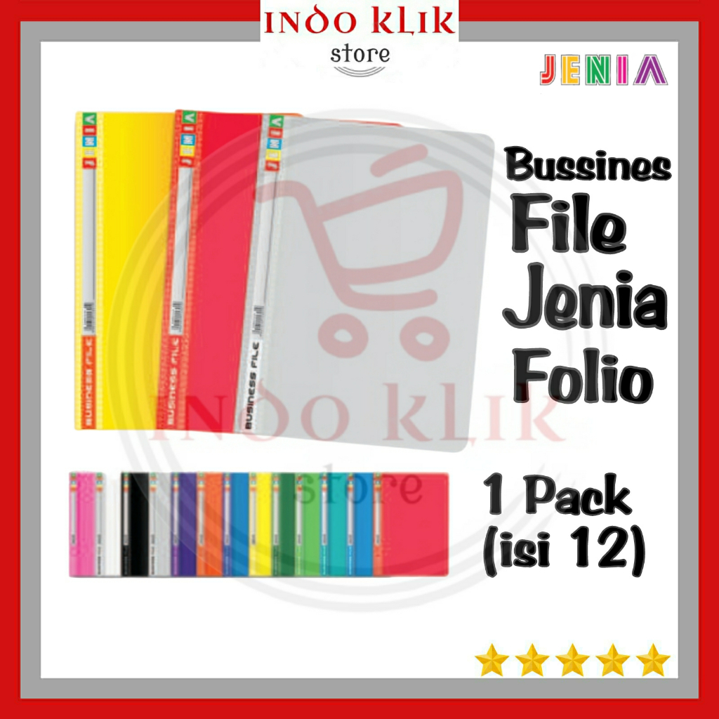 Jual Bussines File Folio Jenia Polos / Map Plastik F4 1 Lusin (12 Pcs ...