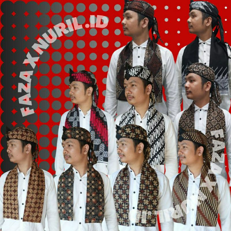 Jual set iket kepala sunda laki laki cukin betawi syal leher scraf ...