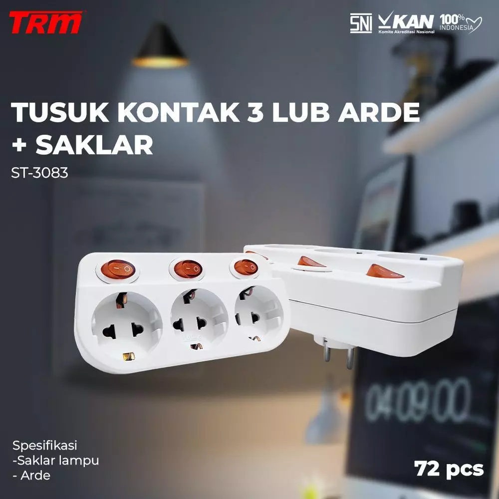 Jual Steker T Multi Socket 3lubang 4lubang / Tusuk Kontak 3 Lubang Arde ...
