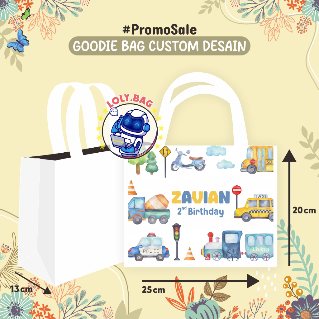Jual Goodie Bag PUTIH /Tas Ultah Custom/Goodie Bag Custom/Tas Ultah ...